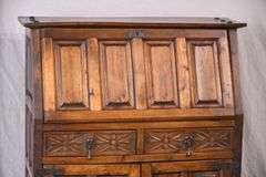 Carved Spanish style raised panel slant front desk; 68-3243 - R.H. Lee ...