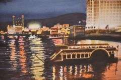 Framed watercolor of Don Laughlin's Riverside Resort, Hotel, and Casino ...