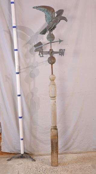 Large vintage copper weather vane with eagle topper; 697-1119 - R.H ...