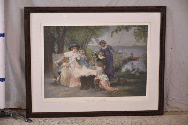 Large framed print "Hero of the Hour" by Fred Morgan; 869-337 - R.H ...