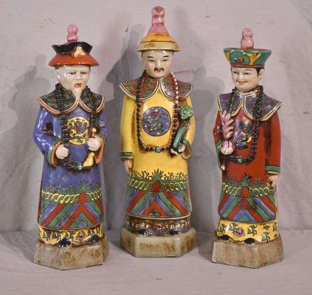 Set of 3 ceramic statuettes; 336-3086 - R.H. Lee & Co. Auctioneers