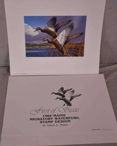 Signed limited edition 1984 First of State Maine duck stamp print ...
