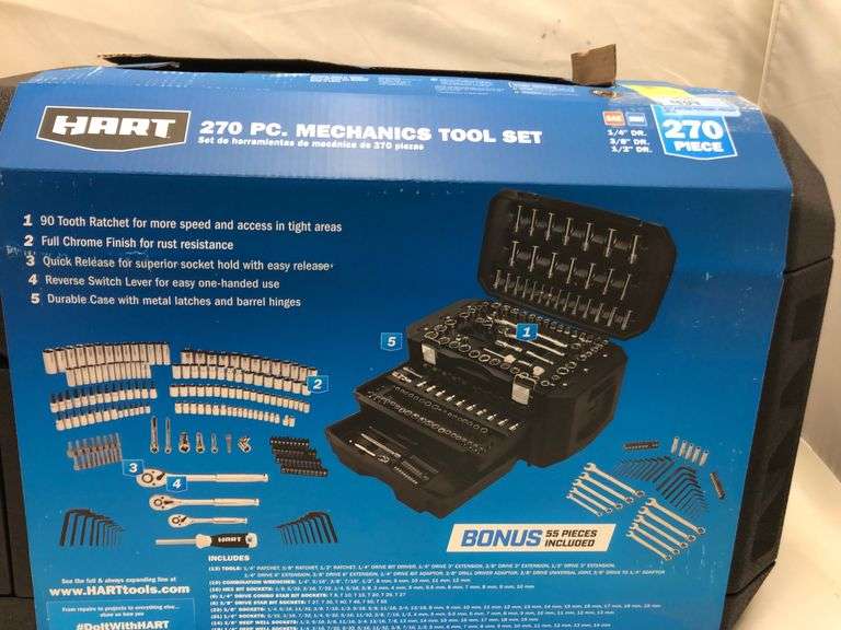 Hart 270pc mechanics tool set - Lexington Online Auction