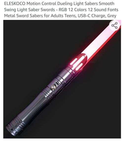 ELESKOCO Motion Control Dueling Light Sabers Smooth Swing Light Saber ...