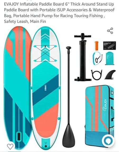 EVAJOY Inflatable Paddle Board 6'' Thick Around Stand Up Paddle Board ...