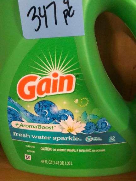 Gain Aroma Boost Fresh Water Sparkle 32 Loads, Gain Liquid Softner 48 ...