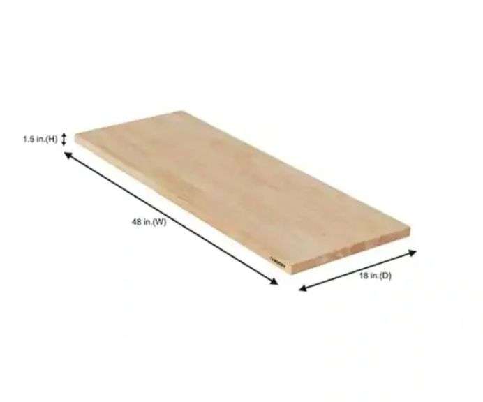 Husky 48 in. Solid Wood Work Surface for Regular Duty Welded Steel ...
