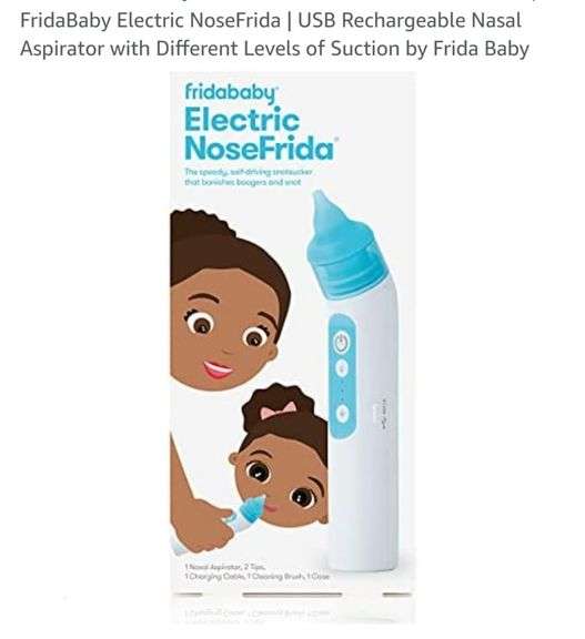 FridaBaby Electric NoseFrida | USB Rechargeable Nasal Aspirator with ...