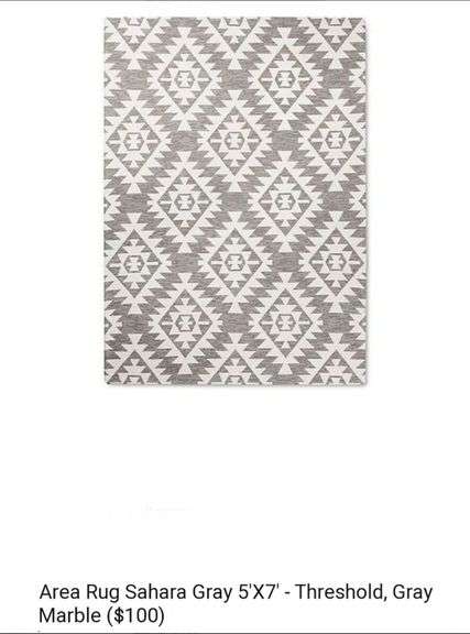 Threshold Gray 5x7 Area Rug - Lexington Online Auction