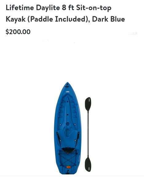 Lifetime Daylite 8ft Sit On Top Kayak - Lexington Online Auction