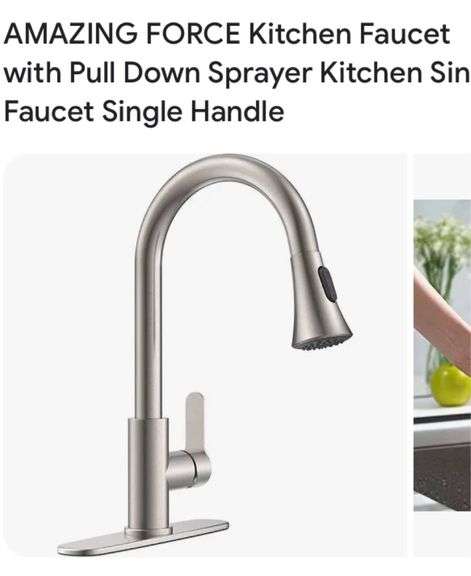 Amazing Force Kitchen Faucet With Pull Down Handle - Lexington Online ...