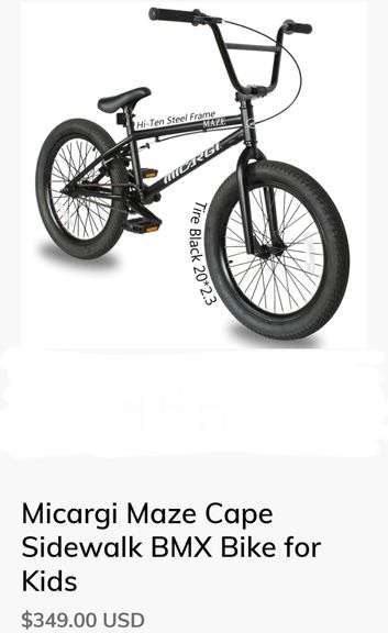 Micargi Maze BMX Bike - Lexington Online Auction