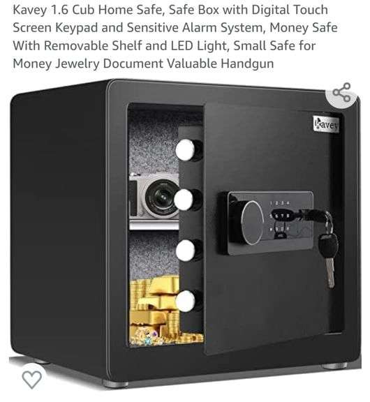 Kavey 1.6 Cub Home Safe, Safe Box with Digital Touch Screen Keypad and ...