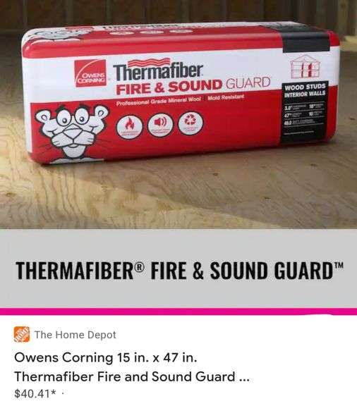 15"x47" Thermafiber Fire & Sound Guard - Lexington Online Auction