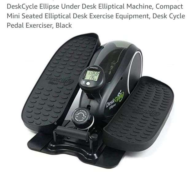 DeskCycle Ellipse Under Desk Elliptical Machine, Compact Mini Seated ...