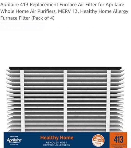 Aprilaire 413 Replacement Furnace Air Filter for Aprilaire Whole Home Air Purifiers, MERV 13 ...