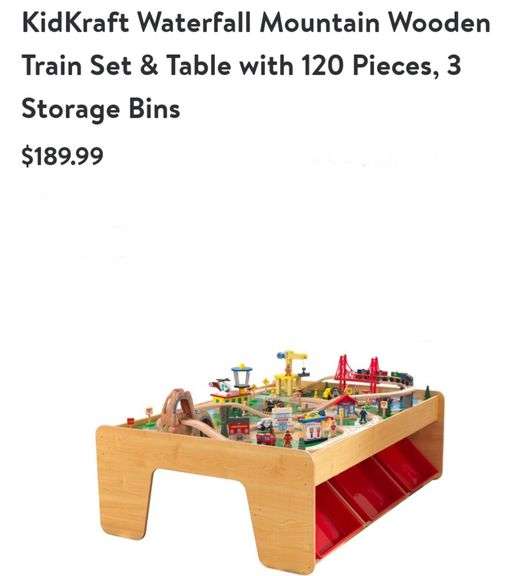 KidKraft Waterfall Mountain Wooden Train Set & Table - Lexington Online ...
