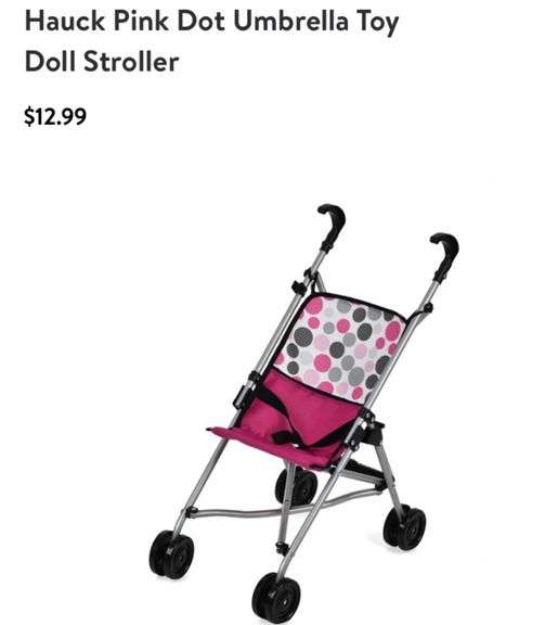 Hot pink dot baby doll stroller - Lexington Online Auction