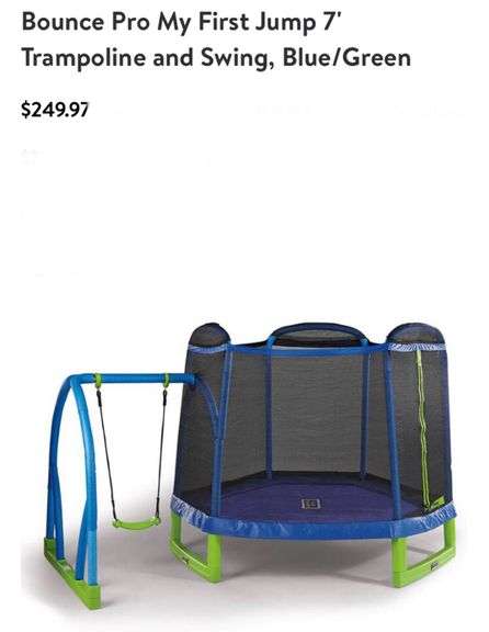 7’ My first trampoline & swing - Lexington Online Auction