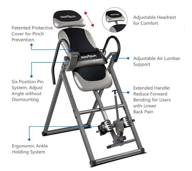 Innova Heavy Duty Inversion Table with Air Lumbar Support - Lexington ...