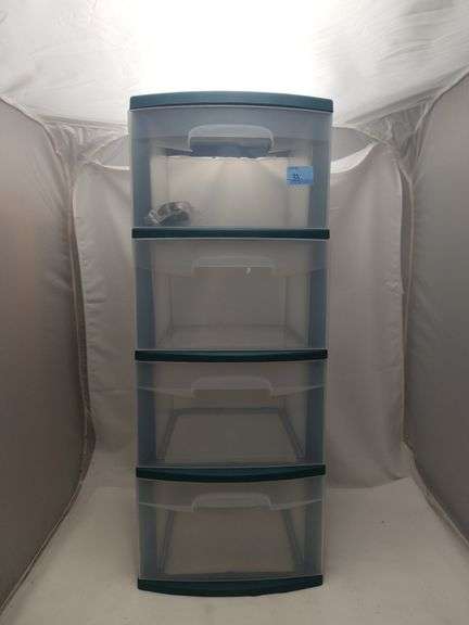 Sterilite 4 Drawer Teal/Green Rolling Cart - Lexington Online Auction