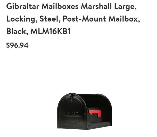 Gilbraltar Large Locking Mailbox - Lexington Online Auction