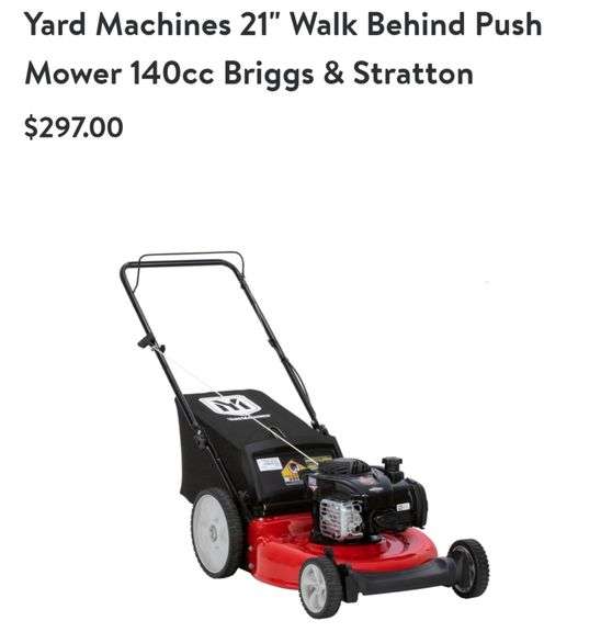 Yard Machines 21" Briggs & Stratton OHV Engine Push Mower - Lexington ...