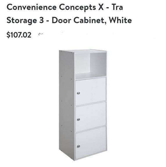 Convenience Concepts X-Tra Storage 3 Door Cabinet - Lexington Online ...