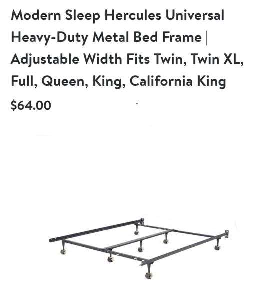 Hercules Universal Heavy Duty metal Bed Frame Adjustable - Lexington ...