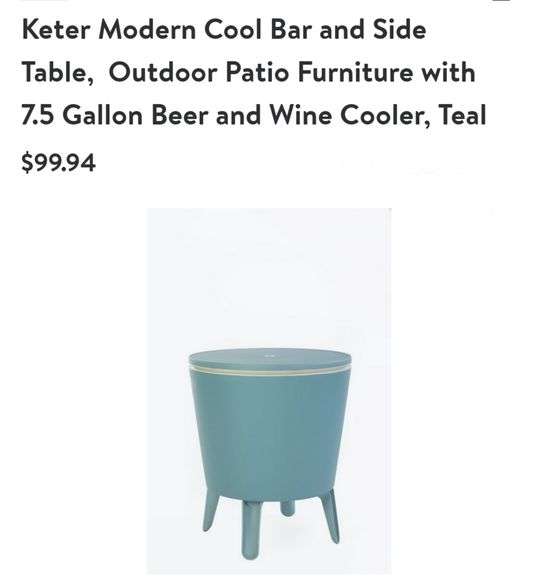 Keter Modern Kool Bar & Side Table Missing Legs - Lexington Online Auction