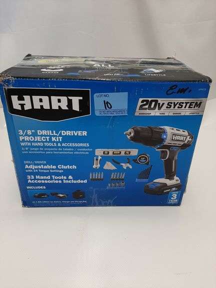 Hart 20v Cordless 36pc Project Kit - Lexington Online Auction