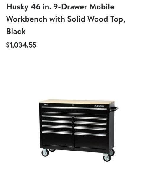Husky 46 in. W x 24 in. D 9-Drawer Gloss Deep Tool Chest Mobile ...