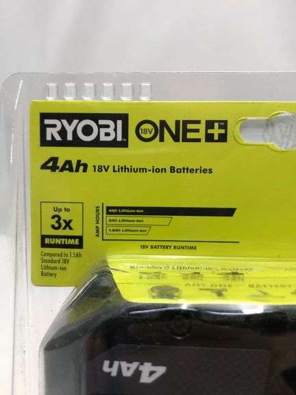 RYOBI 4Ah 18V Lithium-Ion Batteries - Lexington Online Auction