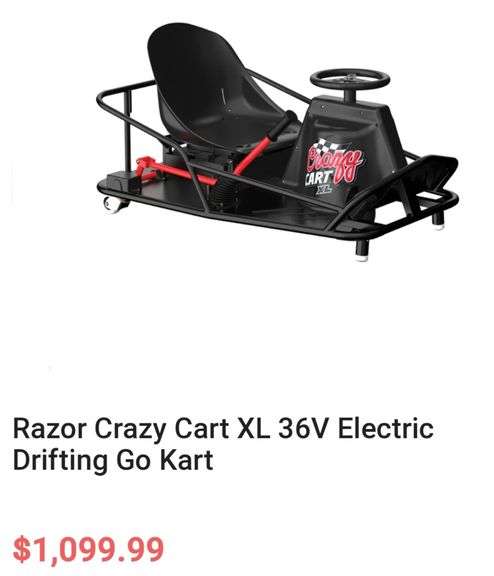 ASSEMBLED Razor Crazy Cart XL Test Driven Charger Included - Lexington ...