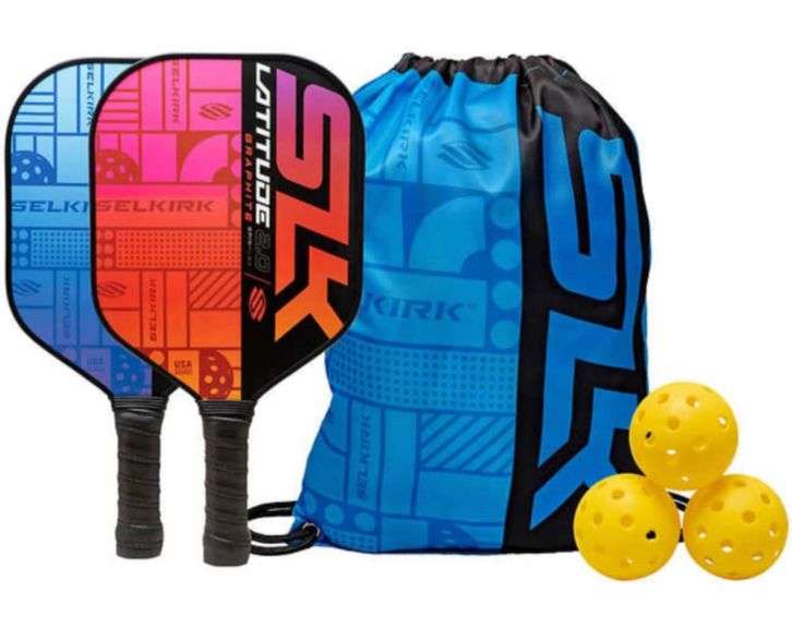 Selkirk SLK Latitude 2.0 Pickleball Bundle- 2 Paddles, 3 Balls, and 1 ...