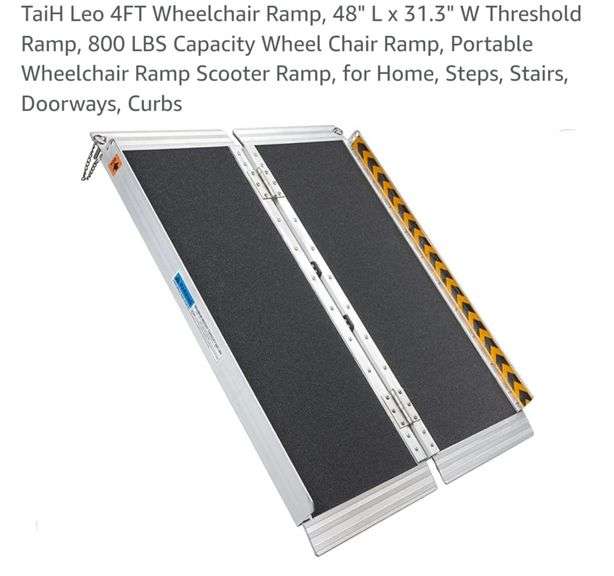 TaiH Leo 4FT Wheelchair Ramp, 48" L x 31.3" W Threshold Ramp, 800 LBS ...