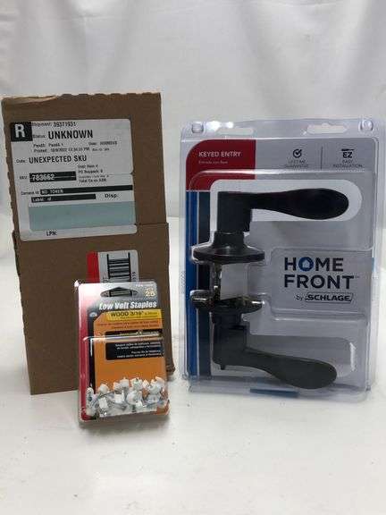 Keyed Entry Door Lock & 8pks Of Low Volt Staples - Lexington Online Auction