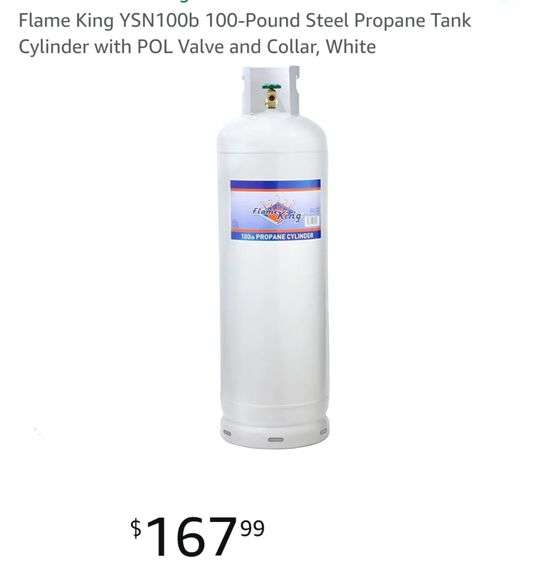 Flame King YSN100b 100-Pound Steel Propane Tank Cylinder with POL Valve ...
