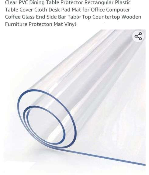 2 Clear PVC Dining Table Protector Rectangular Plastic Table Cover ...