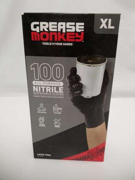 Grease Monkey XL 100ct All Purpose Nitrile Disposable Gloves ...