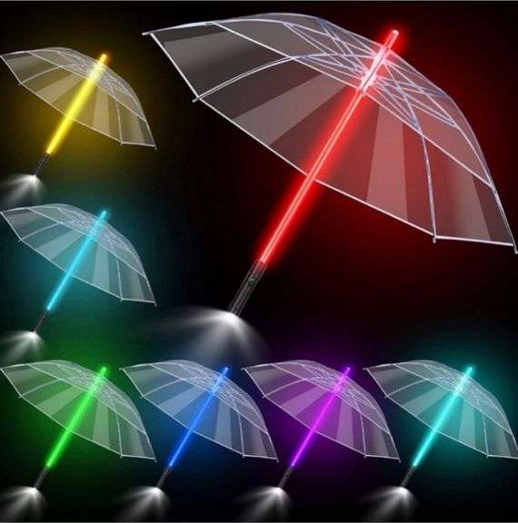 LED Umbrella Laser Sword Light up Golf Umbrella 7 Color Changing on ...