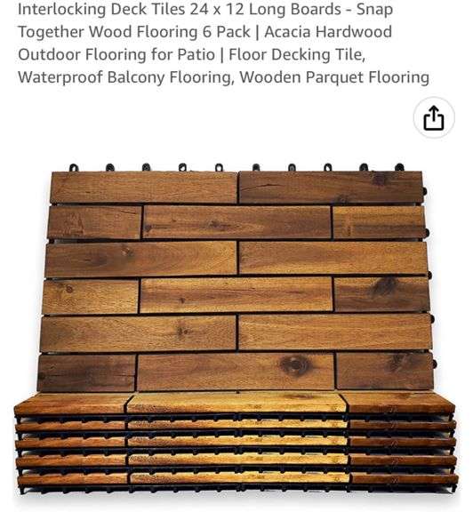 Interlocking Deck Tiles 24 x 12 Long Boards - Snap Together Wood ...
