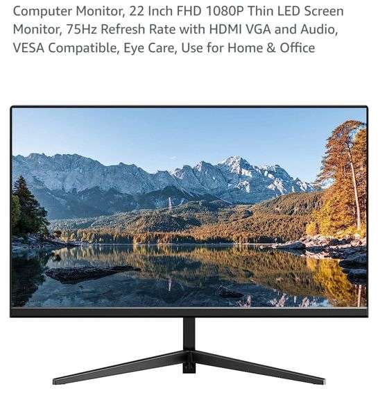Computer Monitor, 22 Inch FHD 1080P Thin LED Screen Monitor, 75Hz ... Computer Monitor, 22 Inch FHD 1080P Thin LED Screen Monitor, 75Hz ...