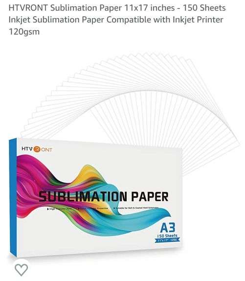 HTVRONT Sublimation Paper 11x17 inches - 150 Sheets Inkjet Sublimation Paper Compatible with ...