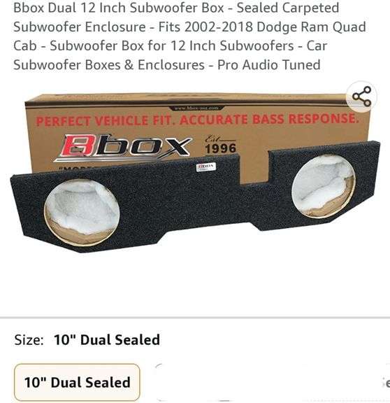 Bbox Dual 12 Inch Subwoofer Box - Sealed Carpeted Subwoofer Enclosure ...