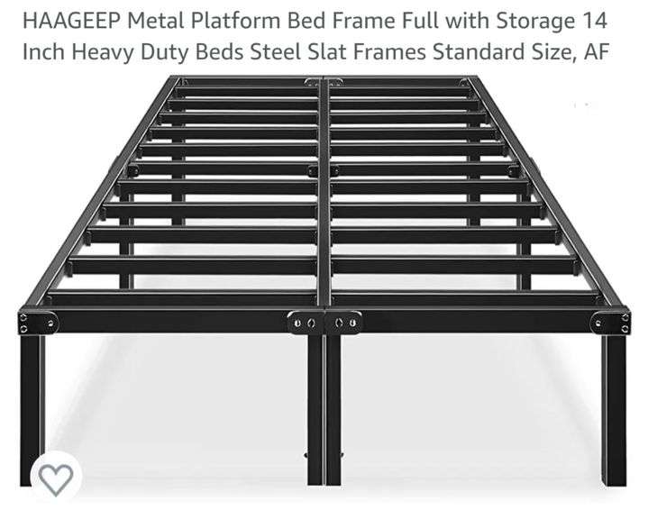 HAAGEEP Metal Platform Bed Frame Full with Storage 14 Inch Heavy Duty ...