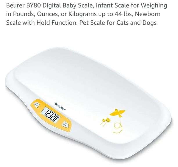 Beurer BY80 Digital Baby Scale, Infant Scale for Weighing in Pounds ...