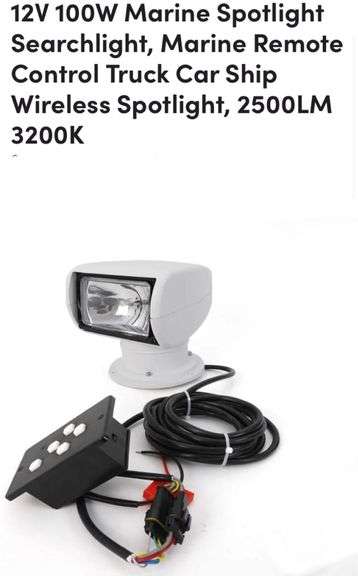12V 100W Marine Spotlight Searchlight, Marine Remote Control Truck Car ...