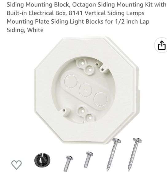 (2) Siding Mounting Block, Octagon Siding Mounting Kit with Built-in ...