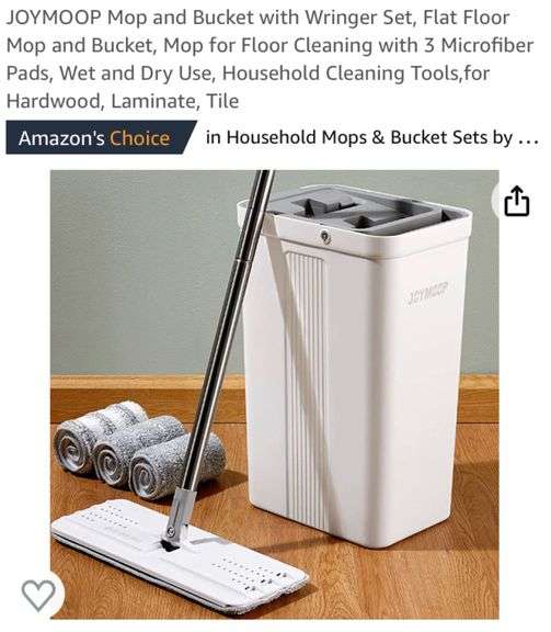 JOYMOOP Mop and Bucket with Wringer Set, Flat Floor Mop and Bucket, Mop ...